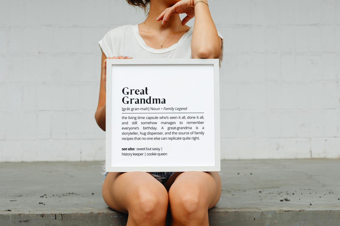Great Grandma Definition Art, Funny Family Gift (digital Download) - Etsy