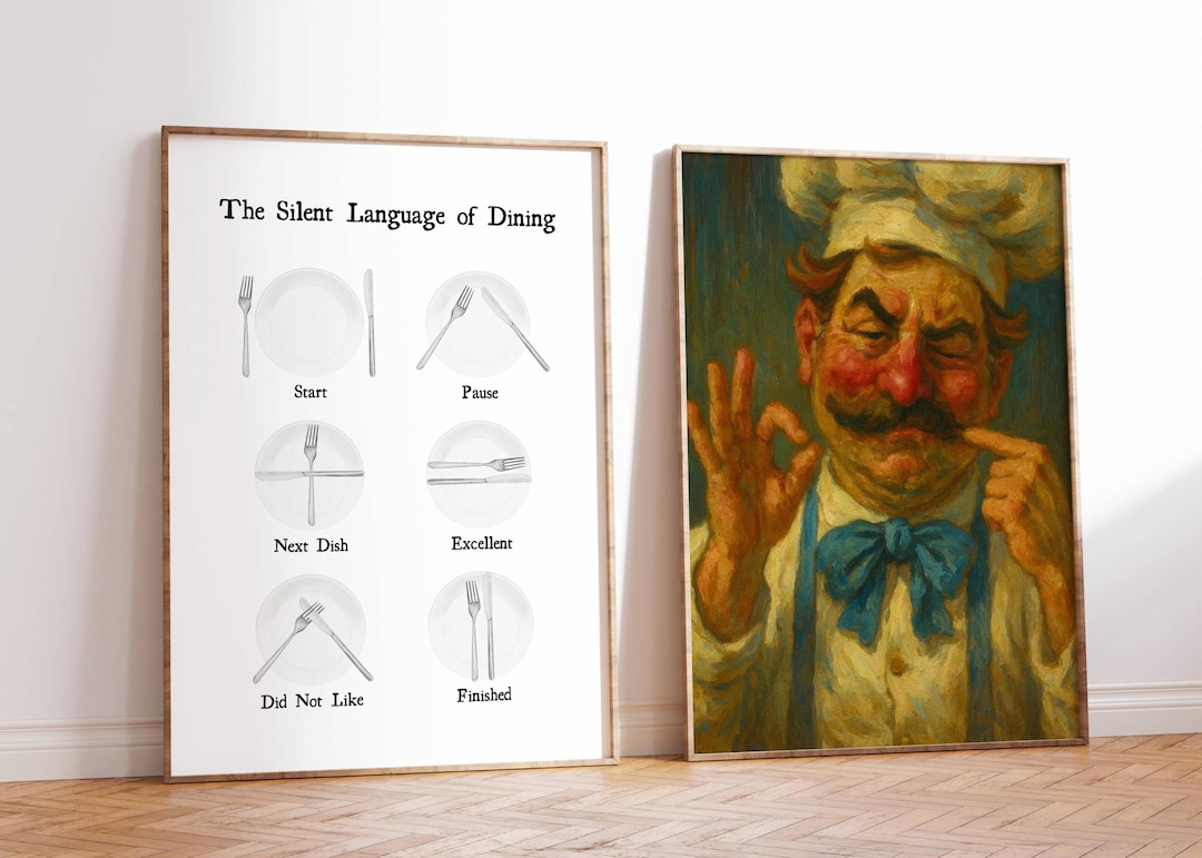 Funny Kitchen Prints: Swedish Chef & Dining Etiquette Art (digital ...