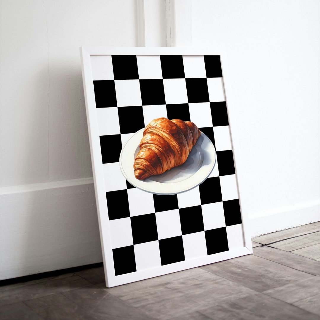 Croissant Art Print: Retro Kitchen Wall Decor (digital Download) - Etsy