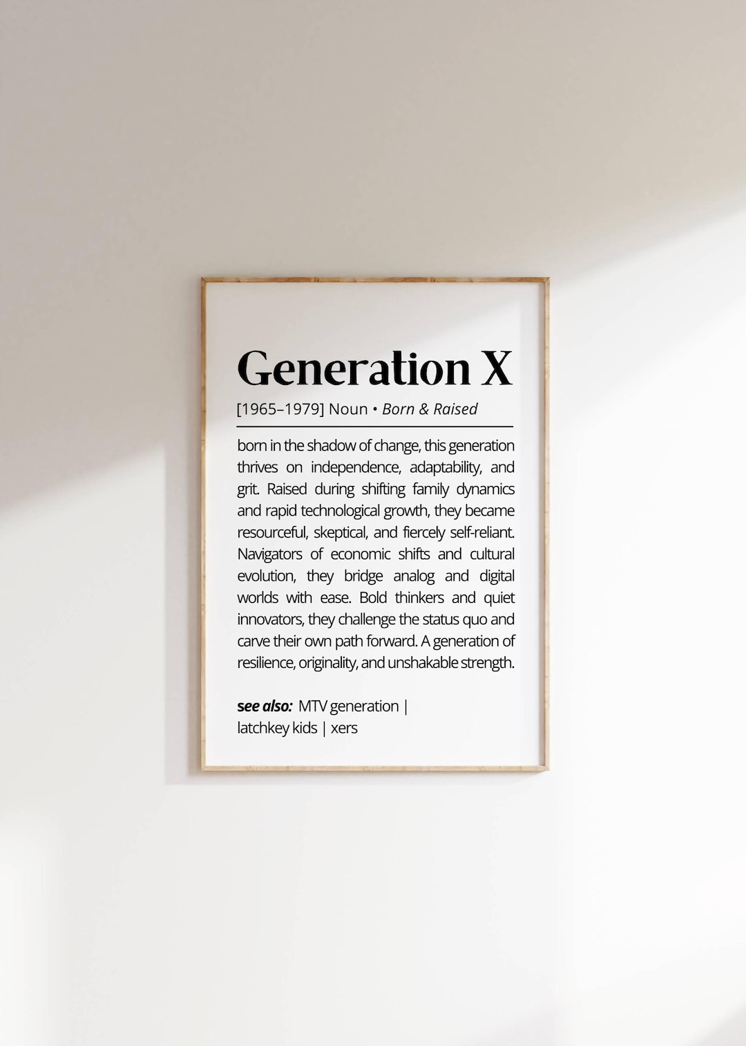 Generation X Definition Print: 70s 80s Retro Typography (digital ...