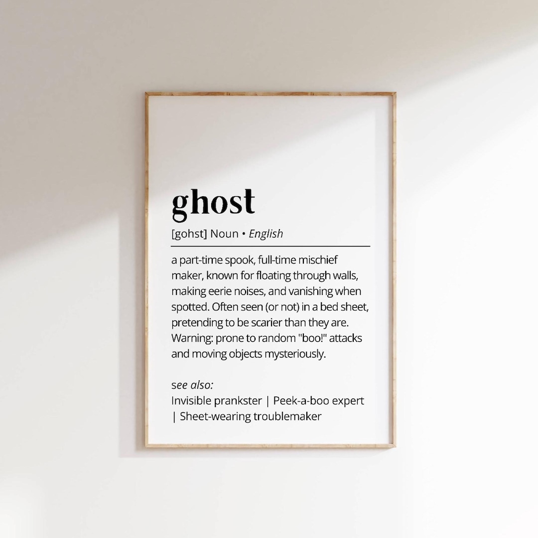 Funny Ghost Definition Printable Wall Art Halloween Decor Spooky ...