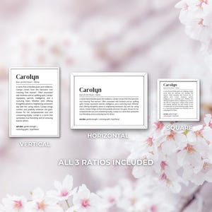 Carolyn Name Meaning Print | Personalized Gift | Nursery Wall Art ...