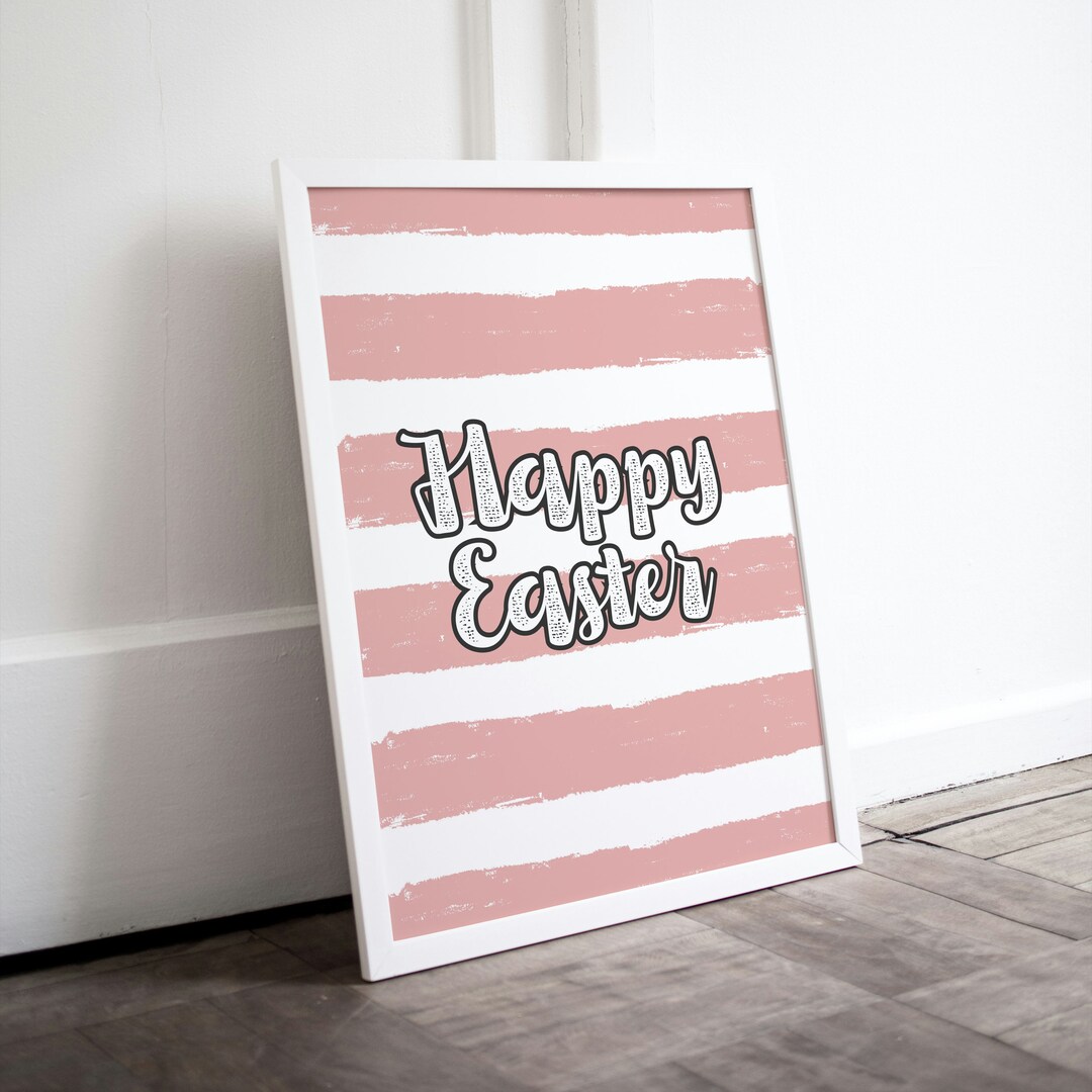 Happy Easter Sign Printable Wall Art Easter Decorations Happy Easter ...