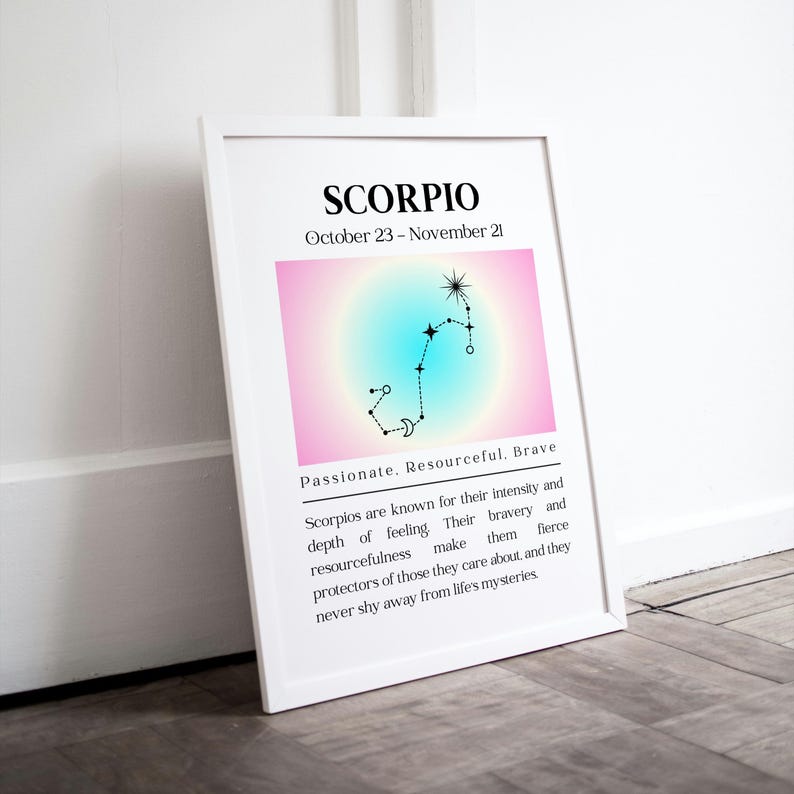 Scorpio Constellation Art Print: Zodiac Astrology Home Decor (digital ...