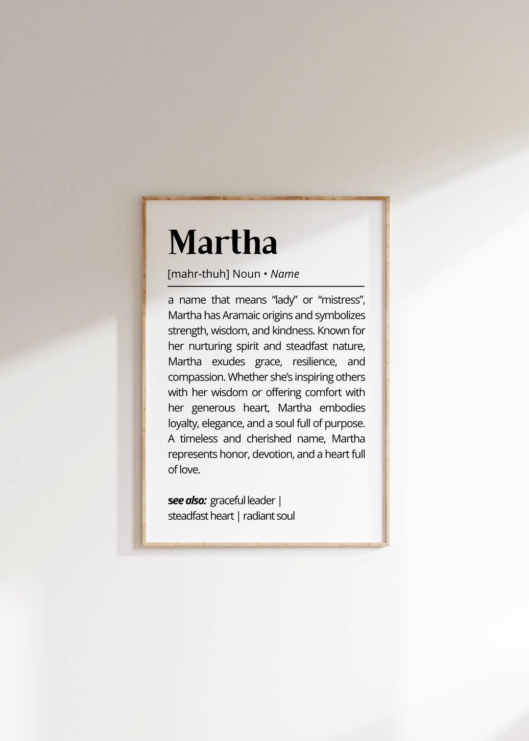 Martha Name Meaning Print | Personalized Gift | Nursery Wall Art ...