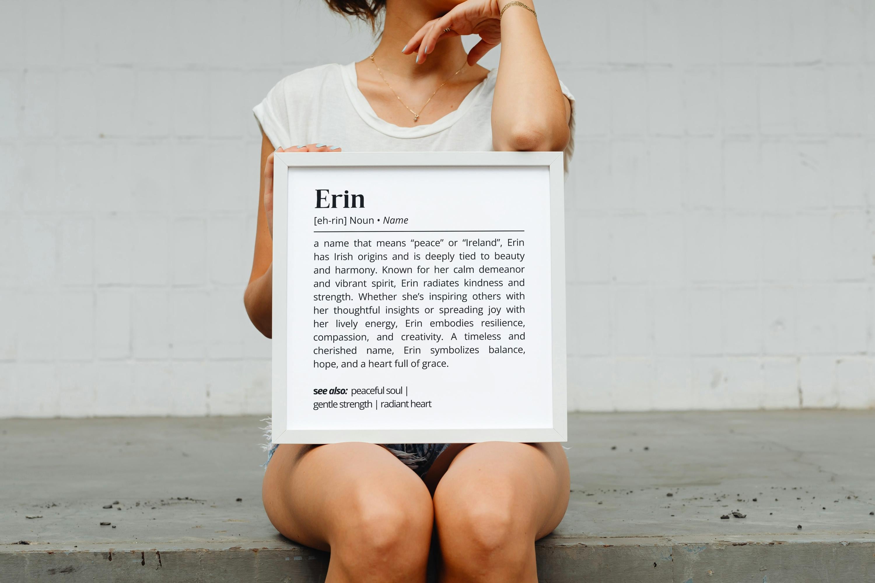 Erin Name Definition Wall Art Personalized Name Meaning Decor Printable Inspirational Unique ...
