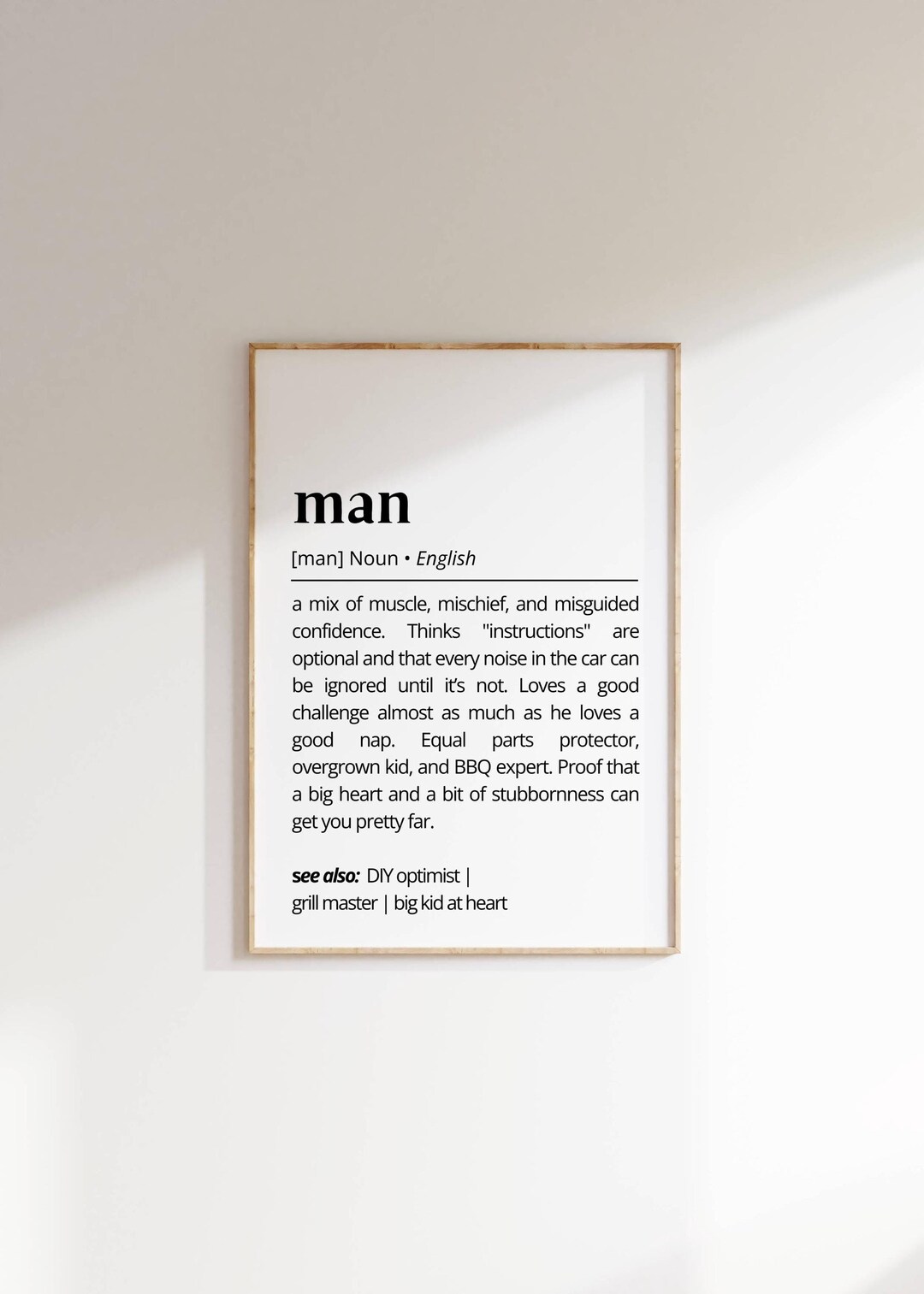 Funny Man Definition Art Print: Man Cave Decor (digital Download) - Etsy