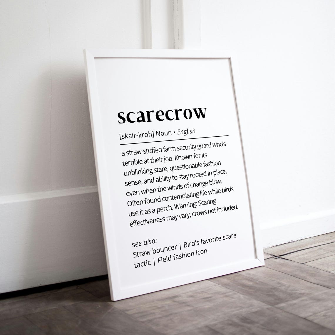 Funny Scarecrow Definition Print: Halloween Fall Decor (digital ...