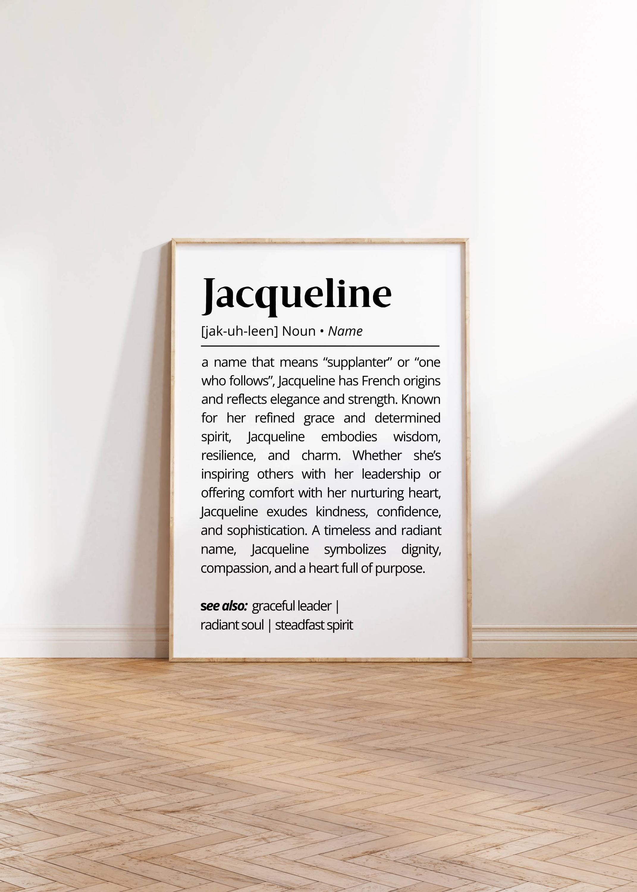 Jacqueline Name Definition Printable Wall Art Name Meaning Poster ...