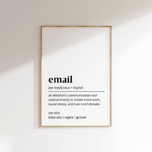 Funny Email Definition Print: Office Humor Wall Art (digital Download ...