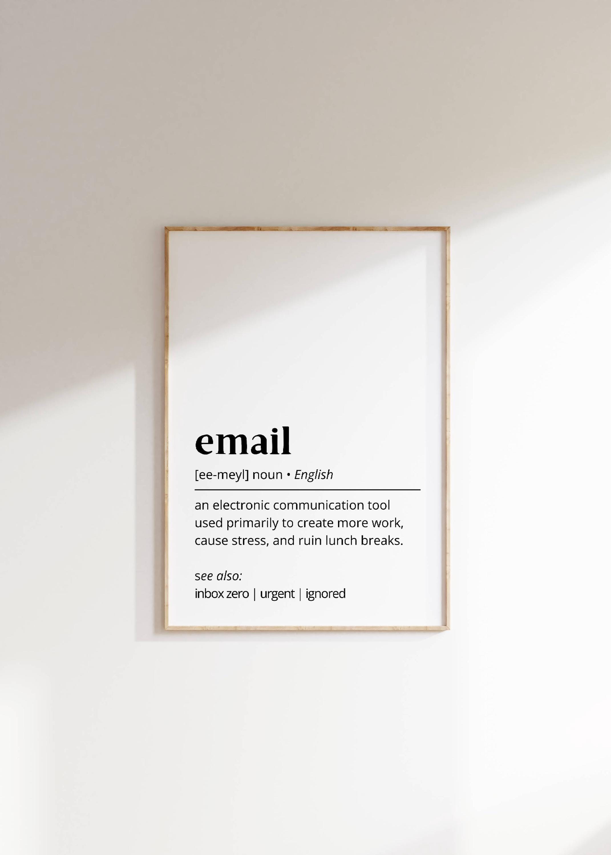 Funny Email Definition Print: Office Humor Wall Art (digital Download ...