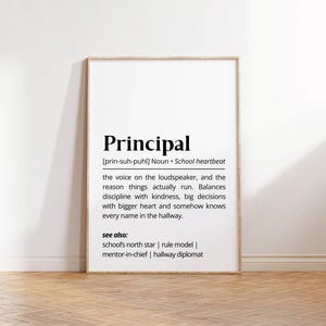 Principal Definition Print: Funny School Office Decor (digital Download ...