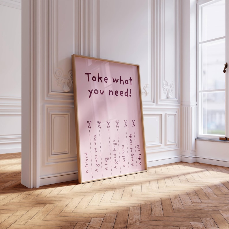 Take What You Need Printable Poster: Funny Self Care Gift (digital ...