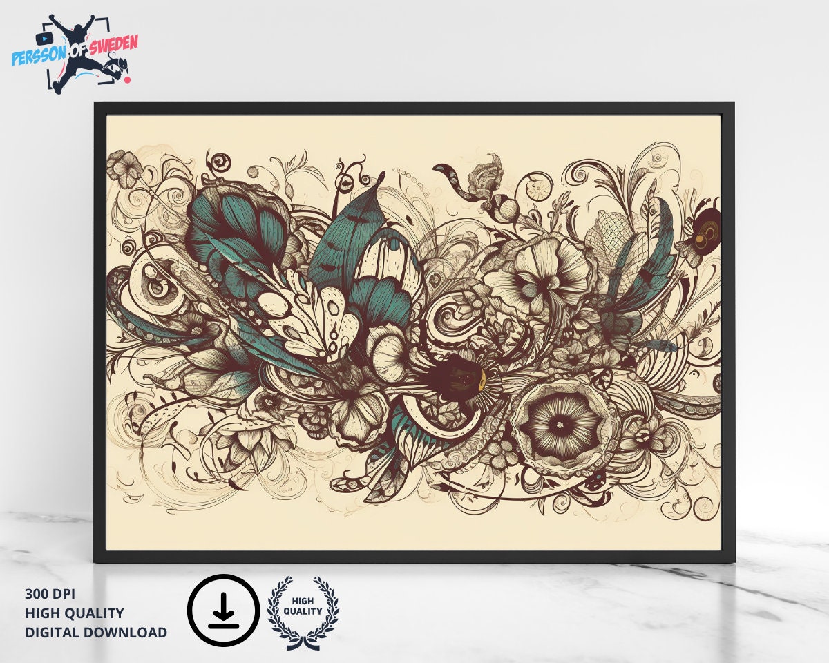 Radiant Bloom Whispers PNG Digital Download, Abstractfloral ...