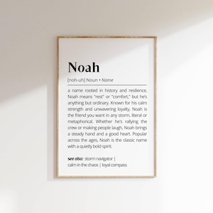 Noah Name Meaning Art: Personalized Nursery Decor (digital Download) - Etsy