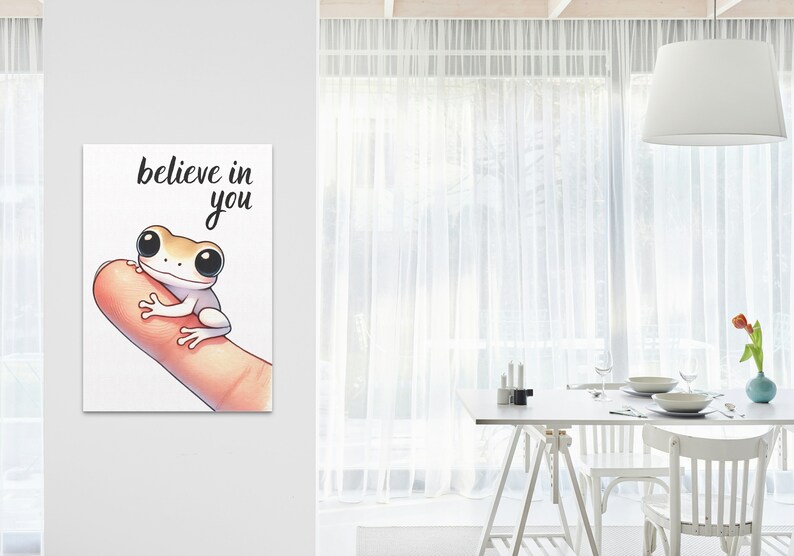 Cute Frog Poster, Inspirational Quote Wall Art, Cute Frog Drawing ...