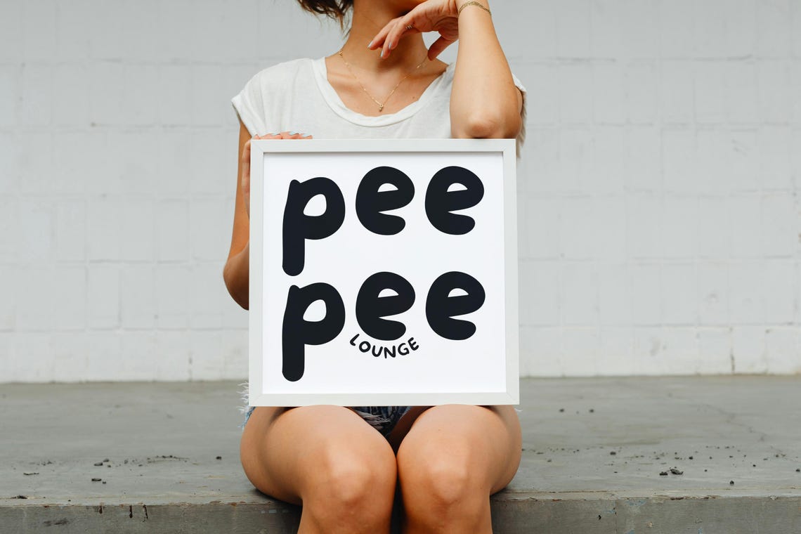 Pee Pee Lounge Print: Funny Restroom Typography Art (digital Download ...