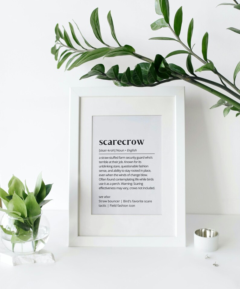 Funny Scarecrow Definition Print: Halloween Fall Decor (digital ...