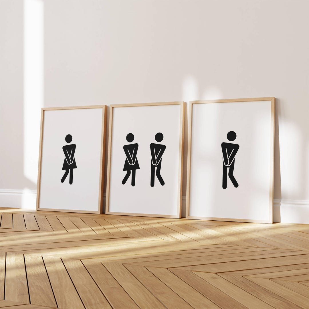 Funny Bathroom Sign Restroom Wall Art Gift for Friends or Work ...
