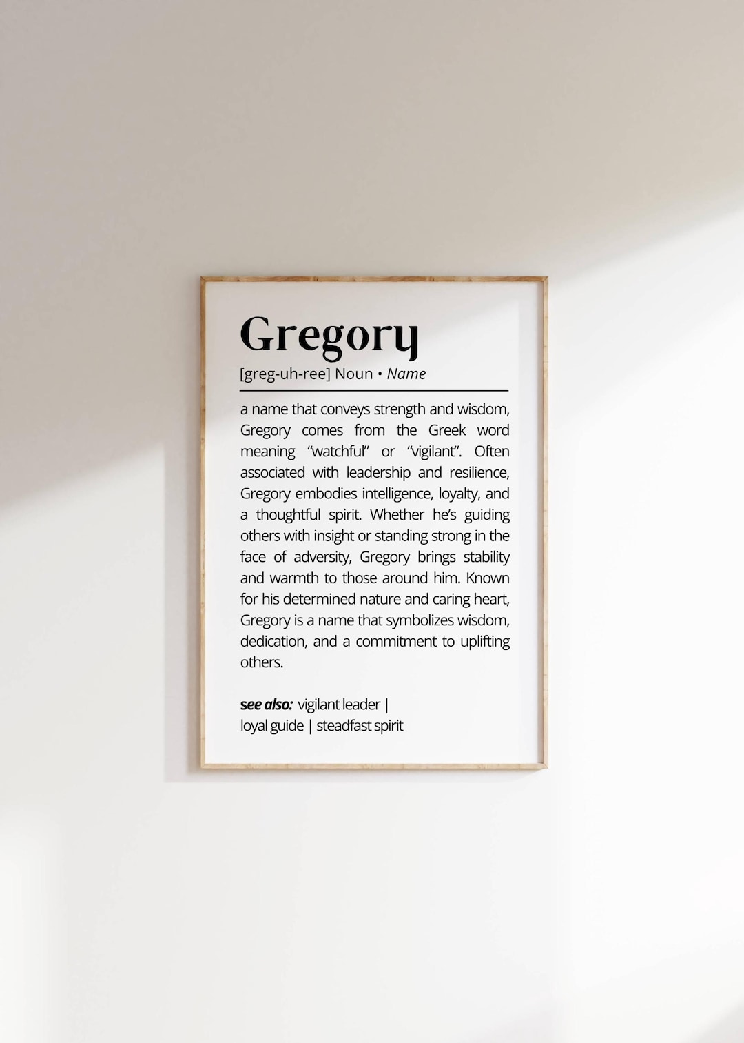 Gregory Name Definition Wall Art Printable Minimalist Inspiration ...