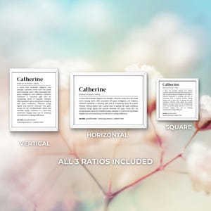 Catherine Name Definition Wall Art Personalized Elegant Print Name ...
