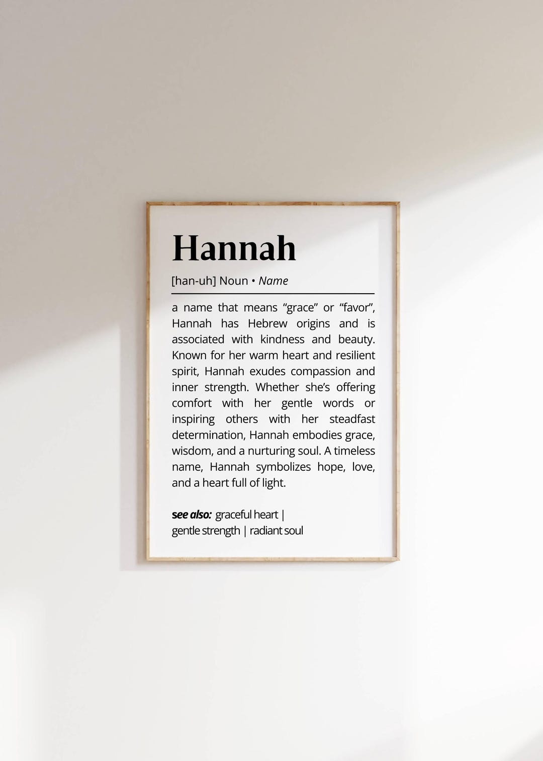 Hannah Name Meaning Print: Personalized Typography Wall Art (digital ...