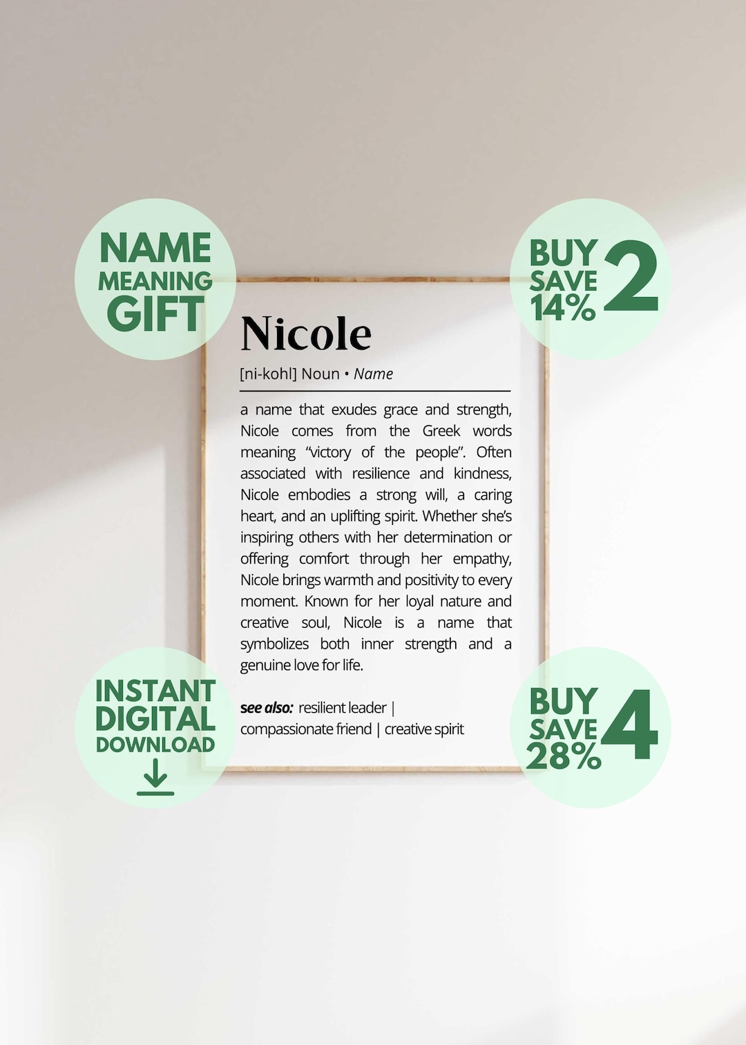 Nicole Name Meaning Print | Personalized Nursery Decor (digital ...