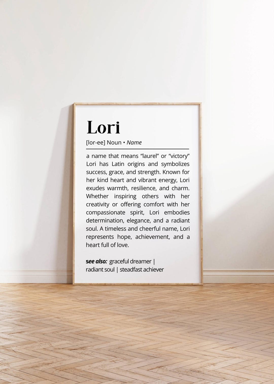 Lori Name Definition Wall Art Personalized Name Meaning Minimalist ...