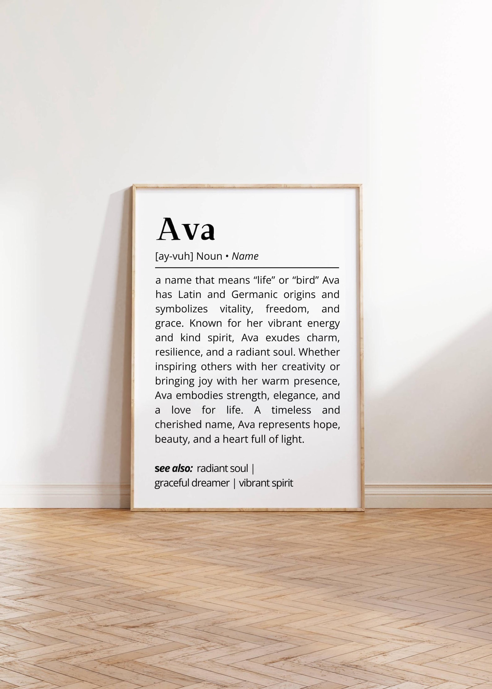 Ava Name Meaning Print | Personalized Gift | Nursery Wall Art | Instant ...