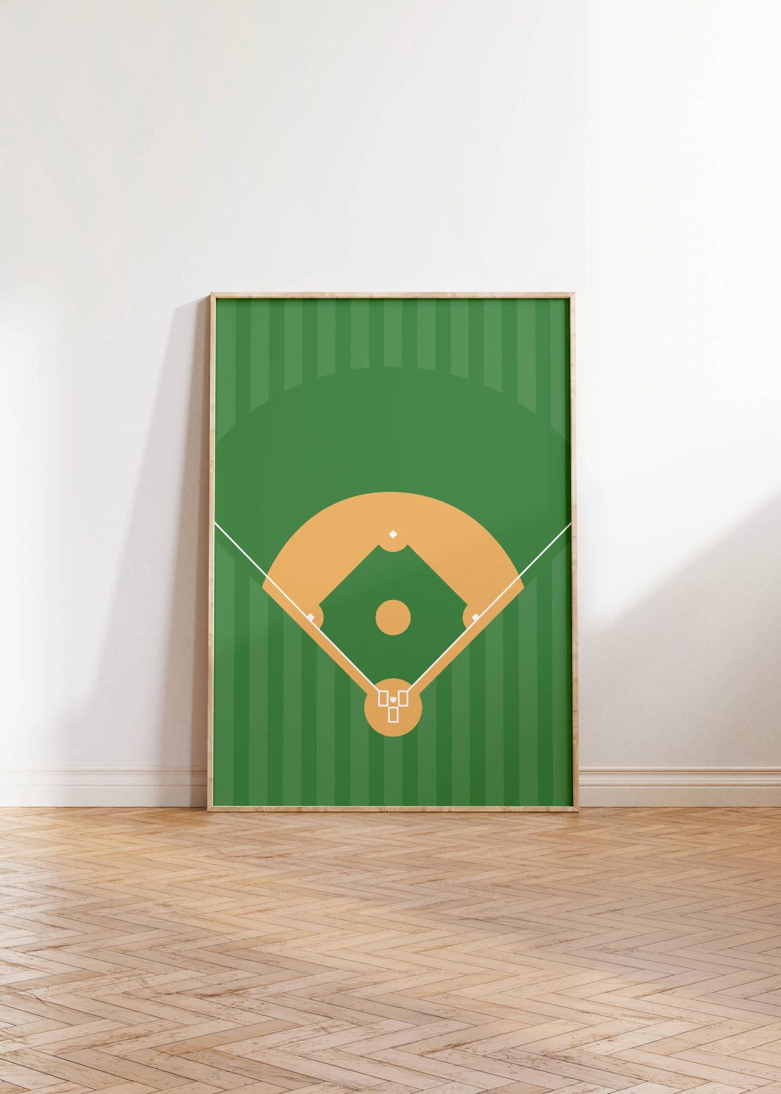 Minimalist Baseball Field Art Print: Modern Sports Decor (digital ...