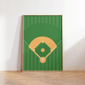 Minimalist Baseball Field Art Print: Modern Sports Decor (digital ...