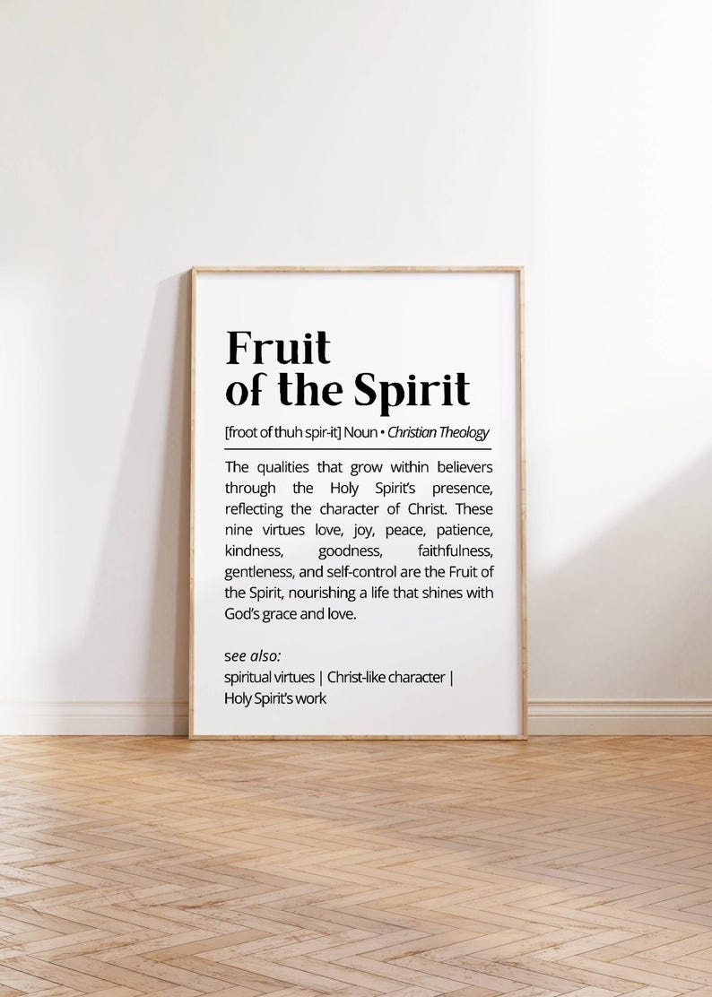 Fruit of the Spirit Definition Christian Wall Art Inspiration Bible ...