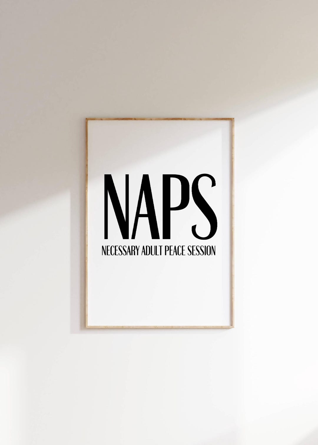 Funny NAPS Poster Necessary Adult Peace Session Print Relaxation Wall ...