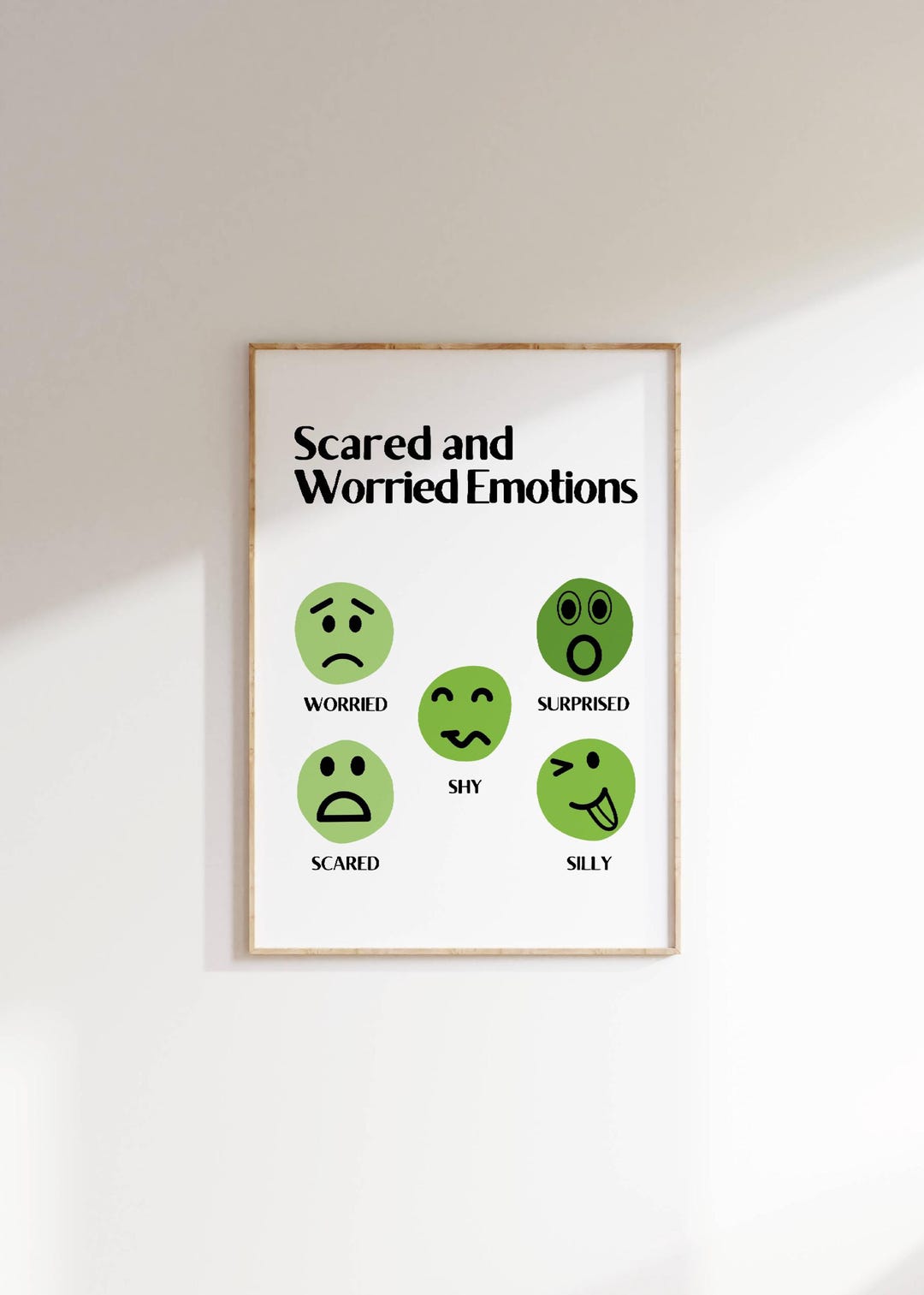 Scared and Worried Emotions Chart Emotional Awareness Poster Mental ...