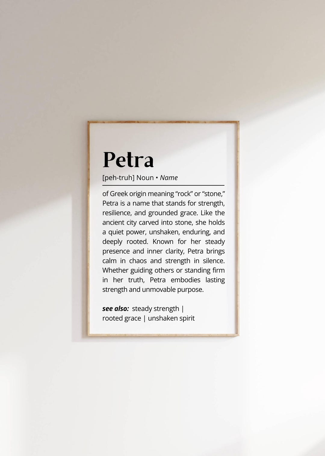 Petra Name Meaning Print | Personalized Gift | Nursery Wall Art ...
