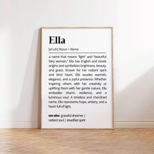 Ella Name Meaning Print: Minimalist Typography, Nursery Decor (digital ...