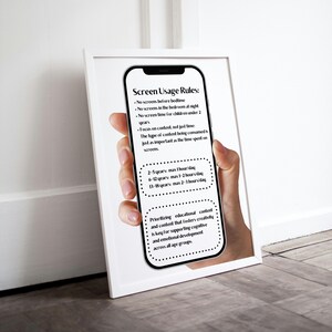 Screen Time Rules Printable Family Digital Usage Guide Child Screen ...