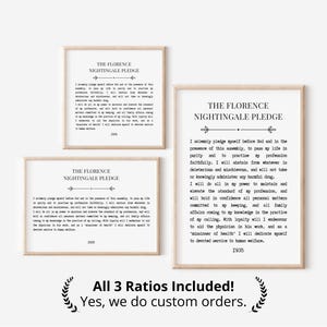 Florence Nightingale Pledge Printable Vintage Nurse Oath Wall Art ...