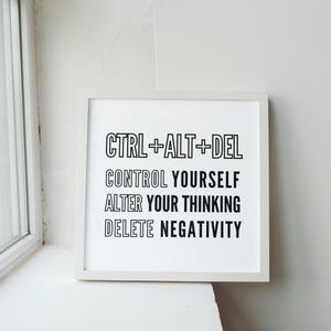CTRL ALT DEL Quote Print: Motivational Office Decor (digital Download ...