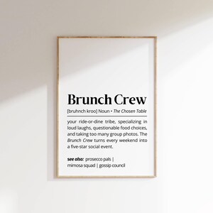 Brunch Crew Definition Printable Wall Art Fun and Quirky Typography ...