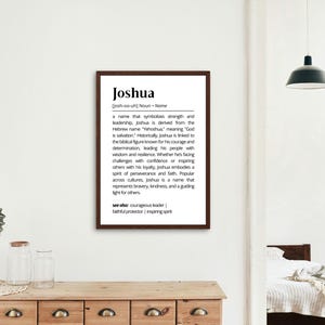Joshua Name Meaning Print: Modern Minimalist Wall Art (digital Download ...