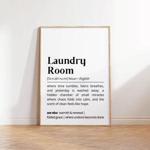 Laundry Room Definition Wall Art Laundry Quote Poster Gift for Her ...