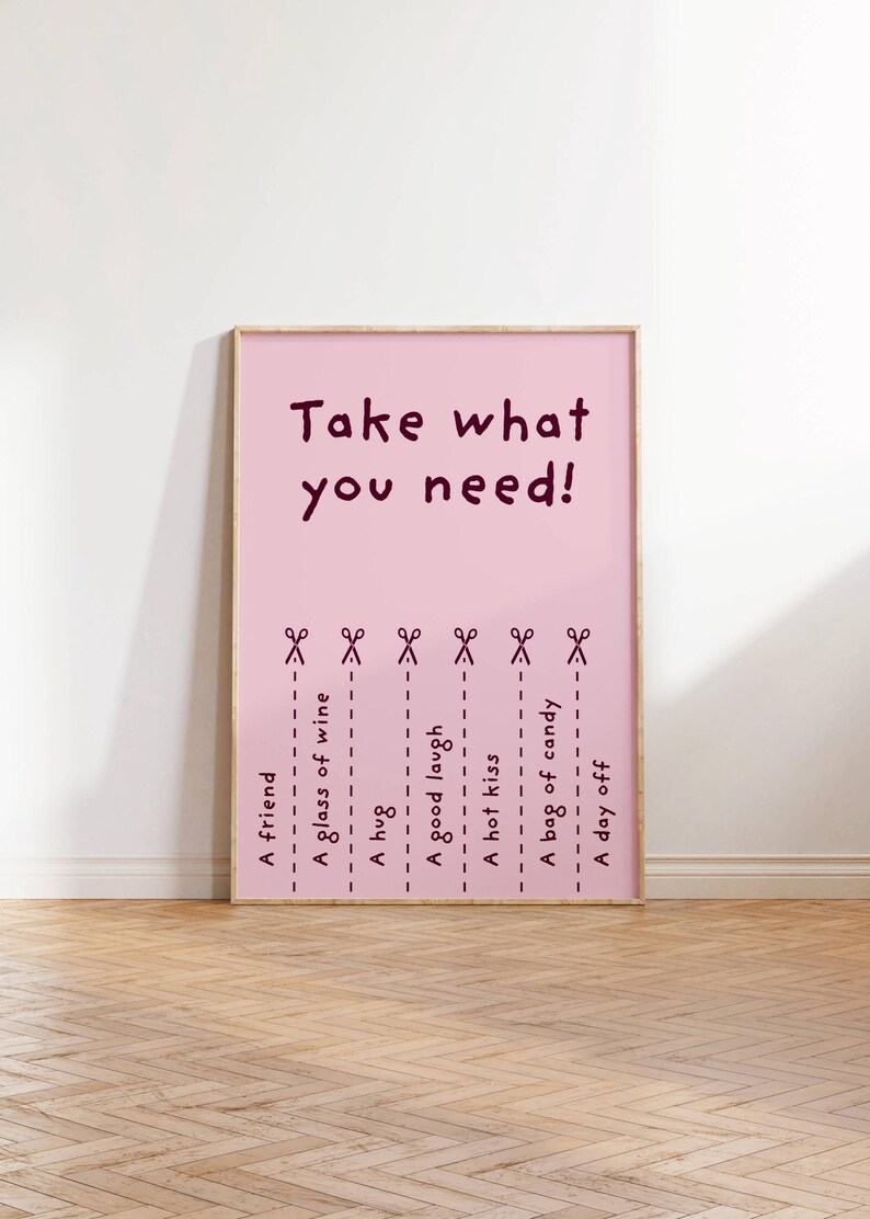 Take What You Need Printable Poster: Funny Self Care Gift (digital ...
