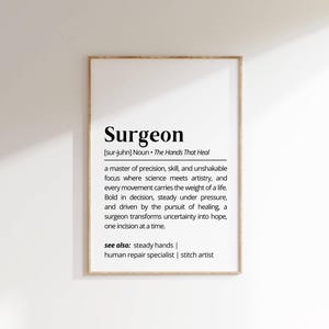 Surgeon Definition Print: Medical Office Wall Art (digital Download) - Etsy