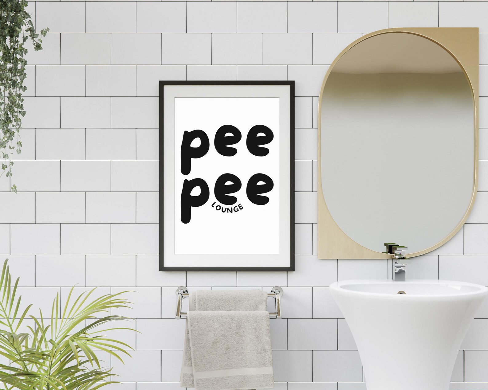 Pee Pee Lounge Print: Funny Restroom Typography Art (digital Download ...