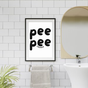 Pee Pee Lounge Print: Funny Restroom Typography Art (digital Download ...