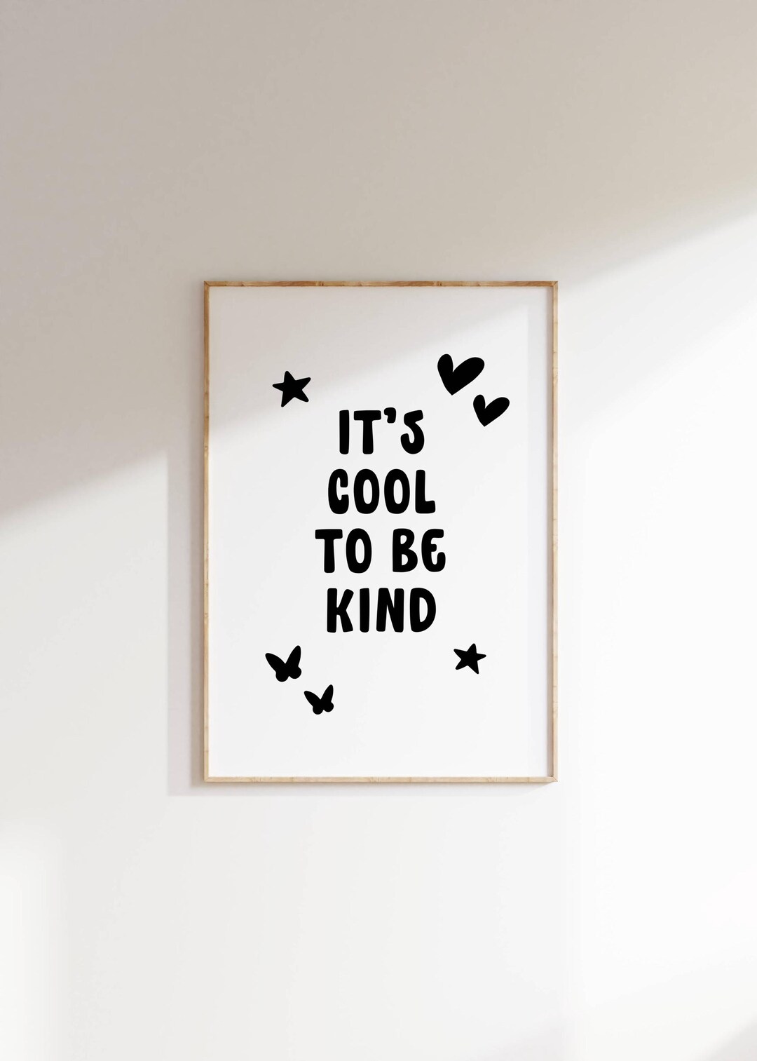 Its Cool to Be Kind Print Motivational Quote Wall Art Gift for Kids ...
