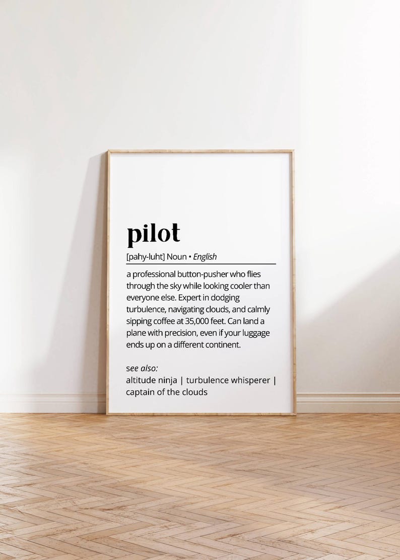 Pilot Definition Print: Aviation Humor Wall Art (digital Download) - Etsy