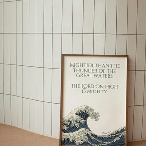 Ocean Wave Christian Wall Art: Psalm 93 Scripture Print (digital ...