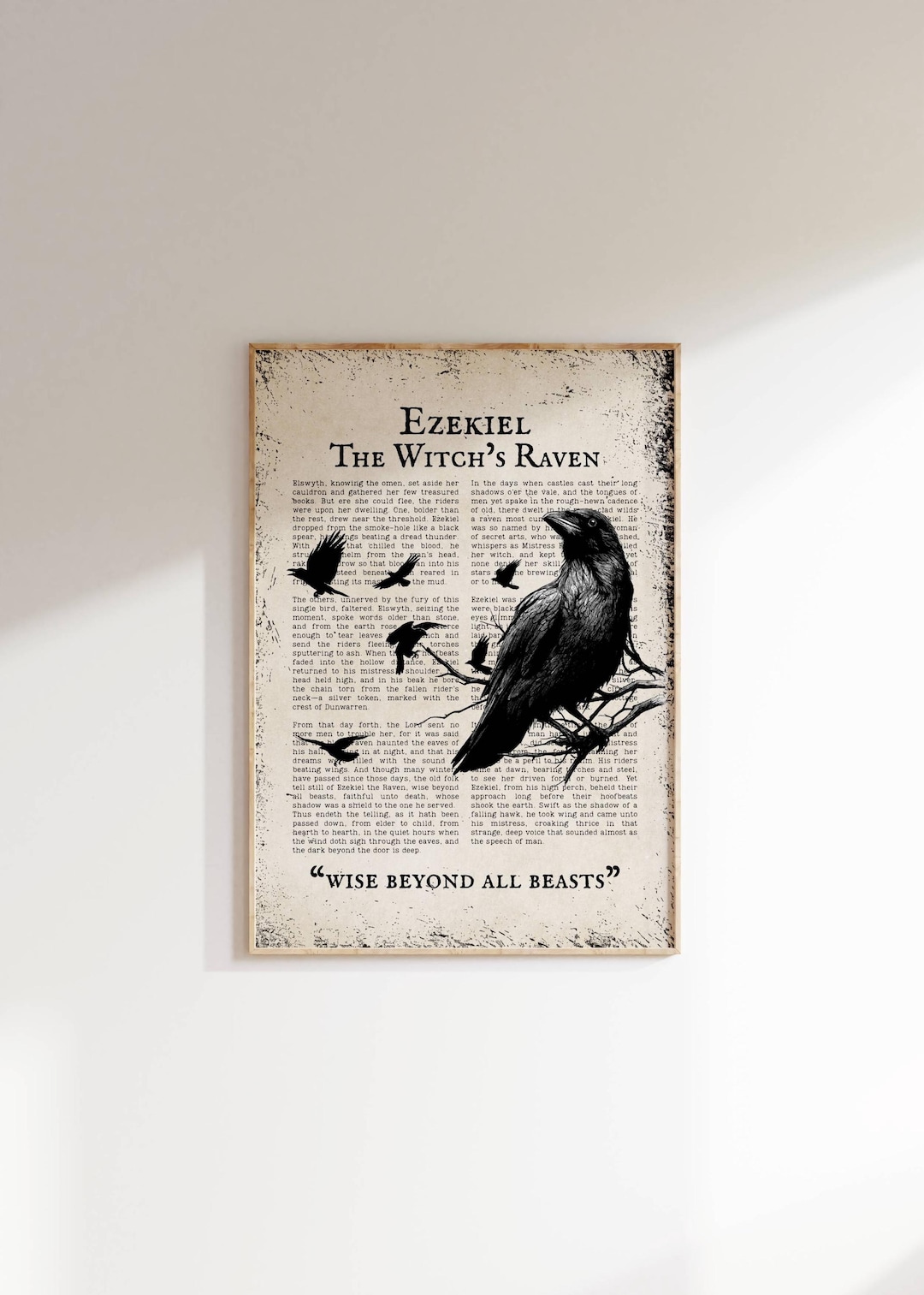 Vintage Raven Witch Art Print: Gothic Halloween Decor (digital Download ...